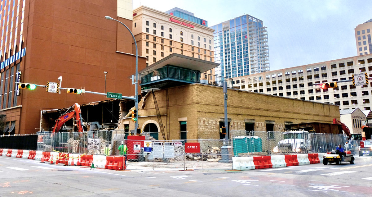 Demolition Underway at Hanover Brazos Street Tower Site in Downtown ...