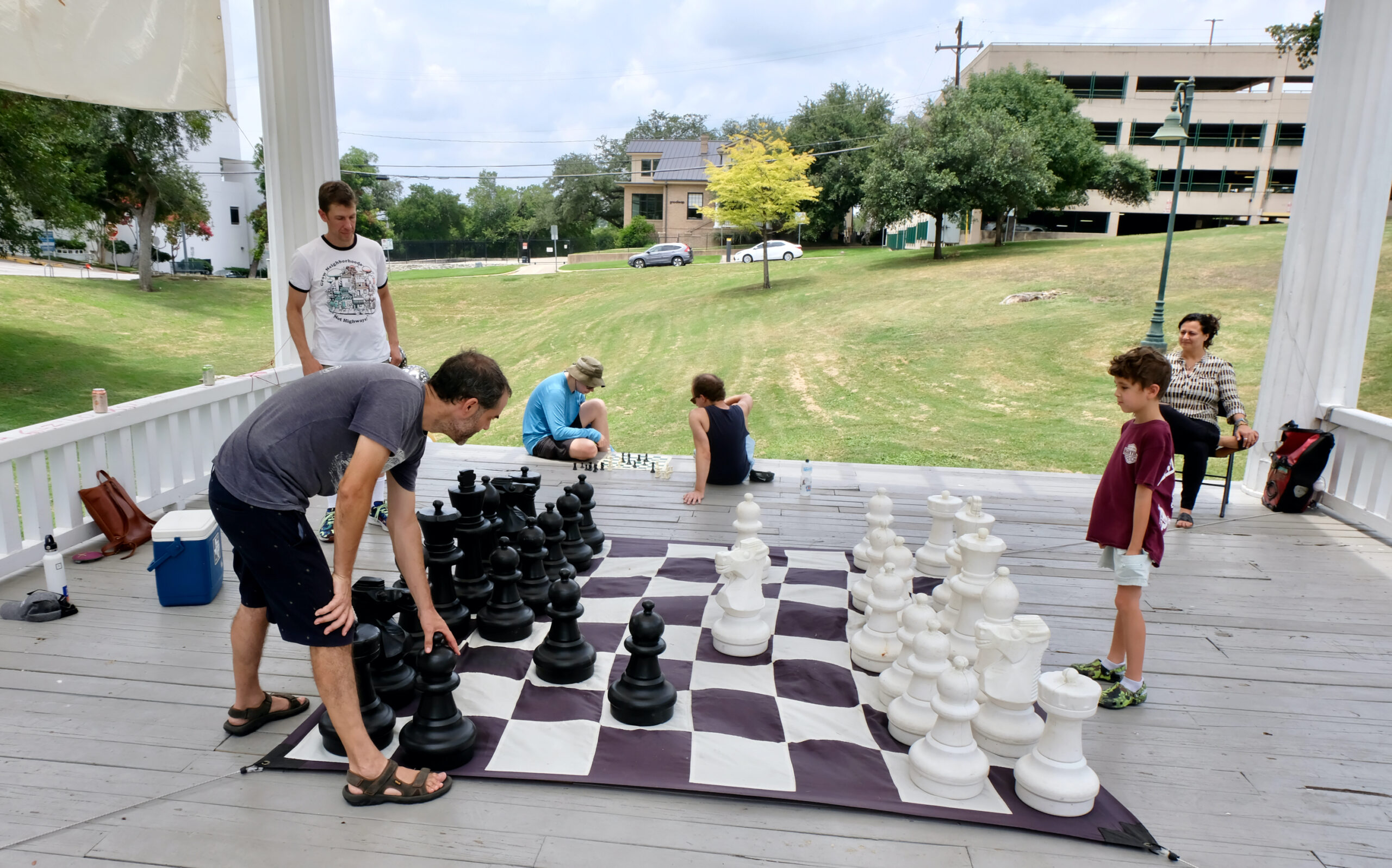 Chris Riley Prepares the Next Move For Giant Chess at Wooldridge Square ...